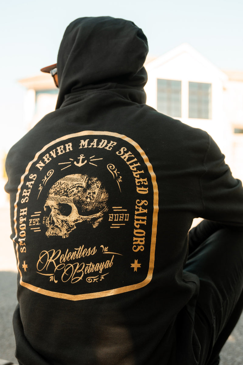 Skilled Sailor Gold Foil Hoodie – Relentless Betrayal