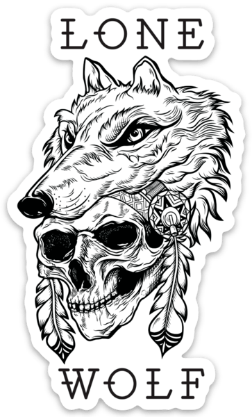 Wolf & Skull Decal/Sticker By Relentless Betrayal