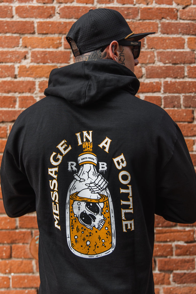 Black Hoodie With Message in a Bottle Design - By Relentless Betrayal