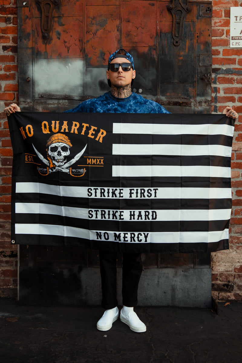 No Quarter Stripe Flag - Strike First, Strike Hard! – Relentless Betrayal